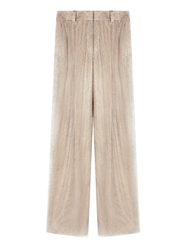 Giorgio Armani Pleated Silk Trousers With Rhinestone Embroidery - Patterned