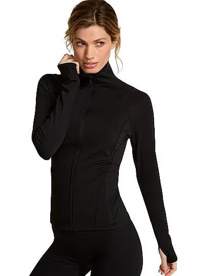 Victoria's Secret Vsx Elevate Full-zip Jacket - Black