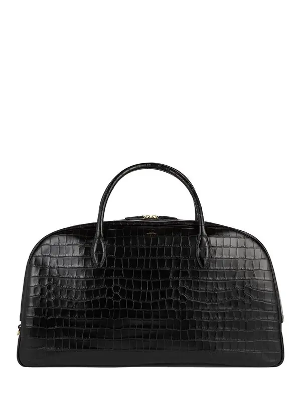 TOTEME Croco-embossed Traveler Bag - Black