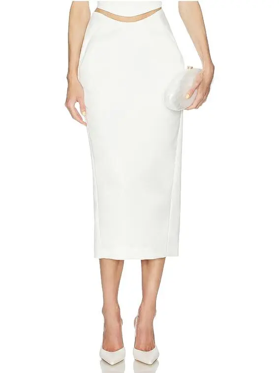 CAMILA COELHO Lotta Midi Skirt - Ivory