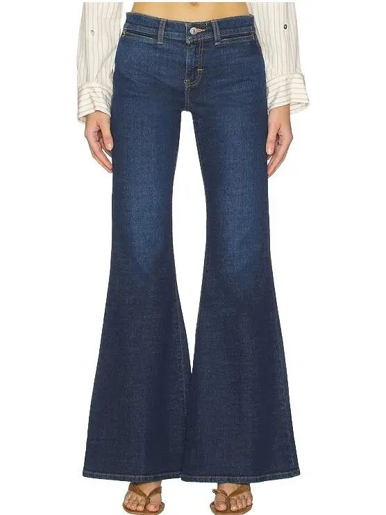 RE/DONE The Janis Wide Leg & Flare Jean - Dk Santa Cruz