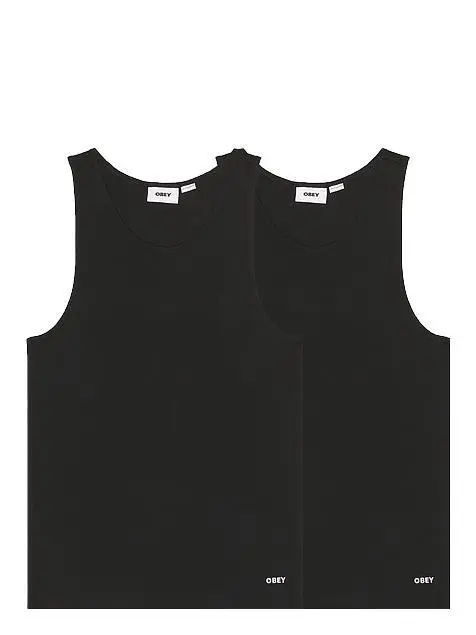 Obey 2 Pack Standard Rib Tank - Black
