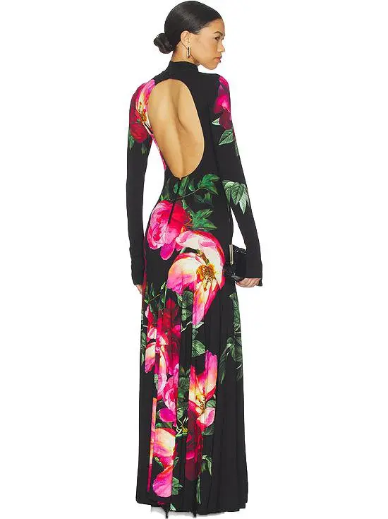Alice + Olivia Augusta Turtleneck Maxi Dress - Empress Bloom Black