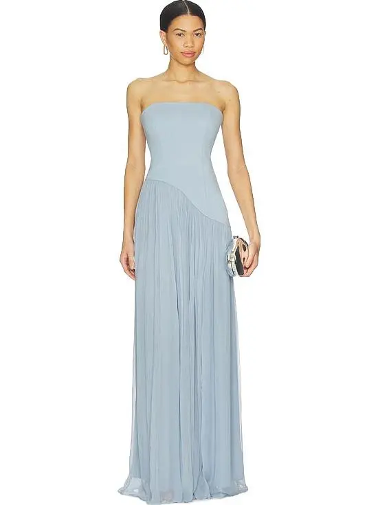 LOVERS AND FRIENDS Alice Strapless Gown - Dusty Blue