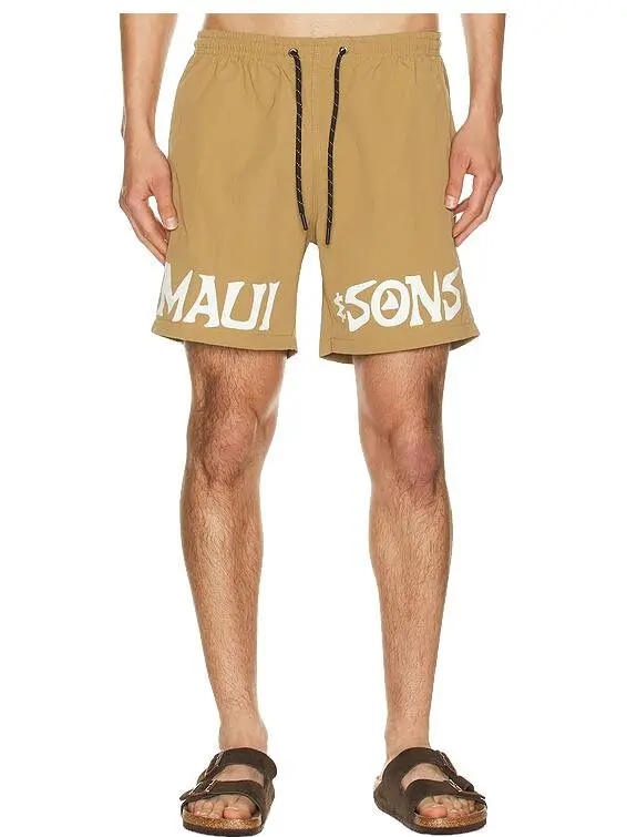 MAUI AND SONS Stone Swim Trunk - Earth
