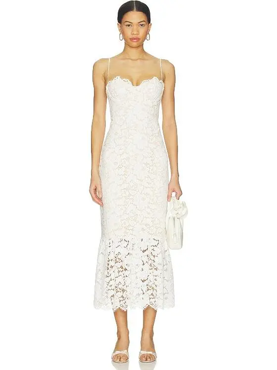 LOVERS AND FRIENDS Teagan Midi Dress - White