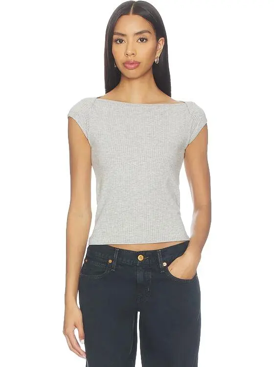 Free People Seamless Modal Tee - Heather Grey