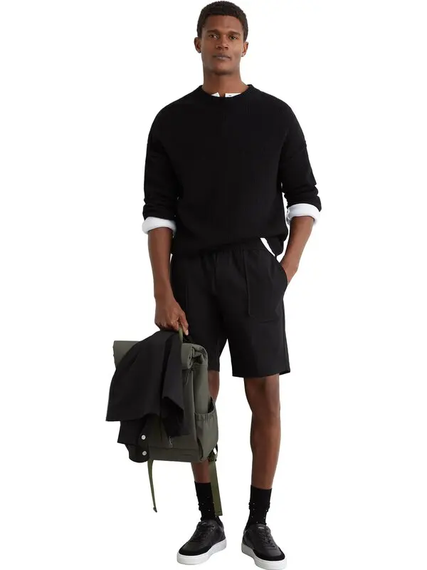 REISS Ascend Technical Drawstring Shorts - Black