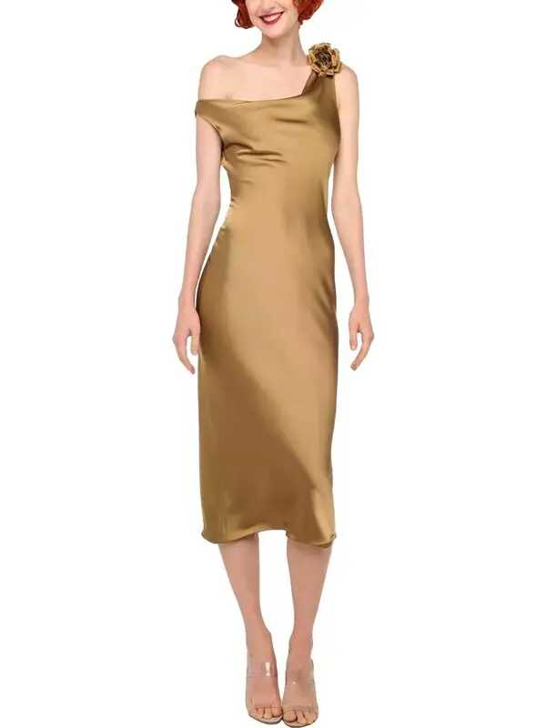 Norma Kamali Drop Shoulder Maria Dress - Brown