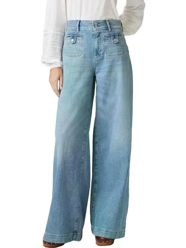 Paige Cameron Wide Leg Denim - Blue