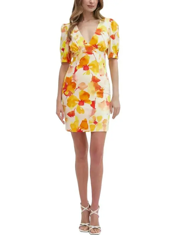 MORGAN Floral Mini Dress - Yellow
