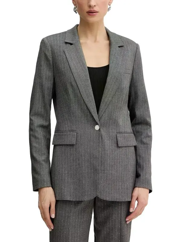 MORGAN Pinstripe Single-breasted Blazer - Grey