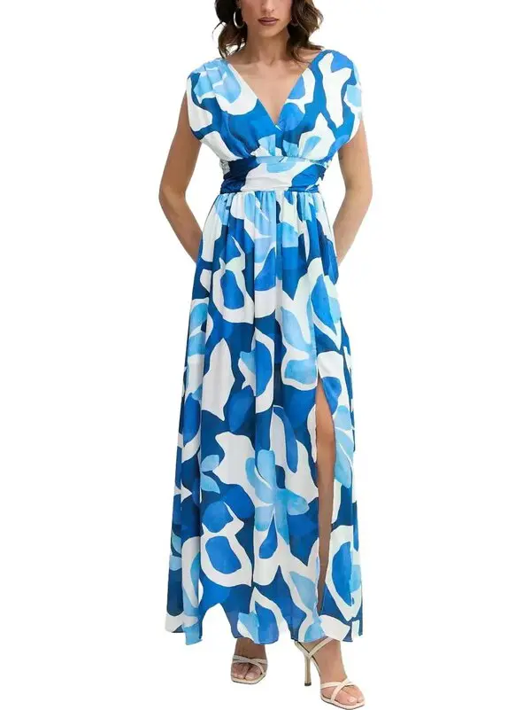 MORGAN Floral-print Maxi Dress - Blue