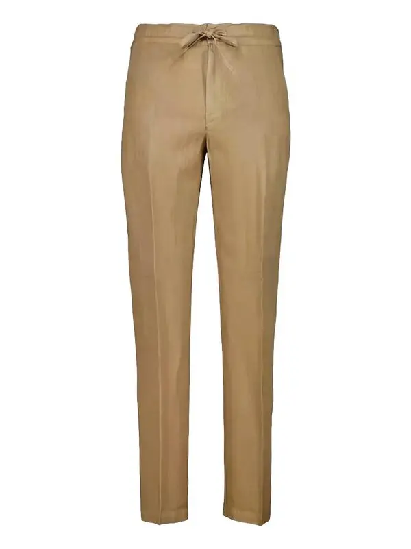 120% Lino Drawstring Linen Trousers - Neutrals