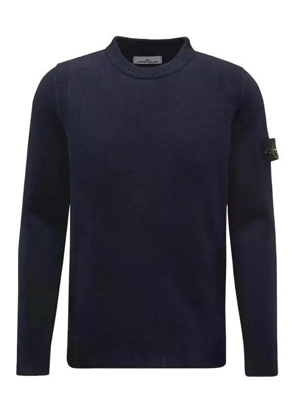 Stone Island Crewneck Patch Sweater - Blue
