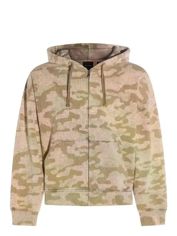 DAILY PAPER Camo-print Zip-up Hoodie - Neutrals