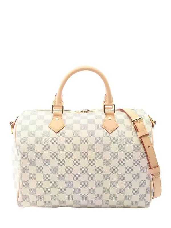 LOUIS VUITTON 2021-2026 Damier Azur Speedy Bandouliere 30 Satchel - White