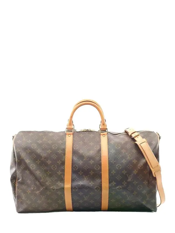 LOUIS VUITTON 1993 Monogram Keepall Bandouliere 55 Travel Bag - Brown