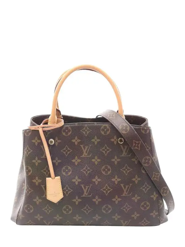 LOUIS VUITTON 2015 Monogram Montaigne Mm Satchel - Brown