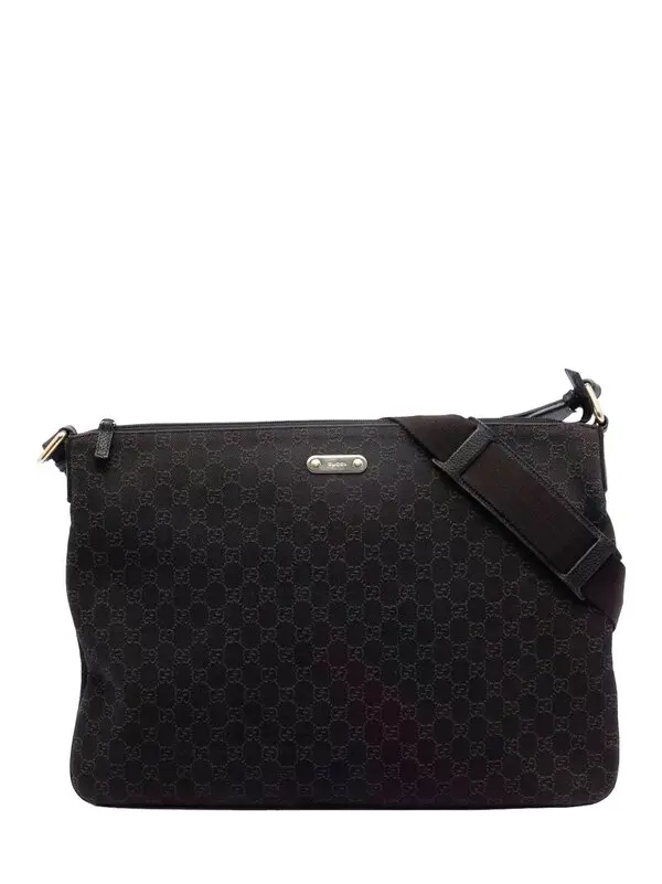 Gucci Gg Denim Crossbody Bag - Brown