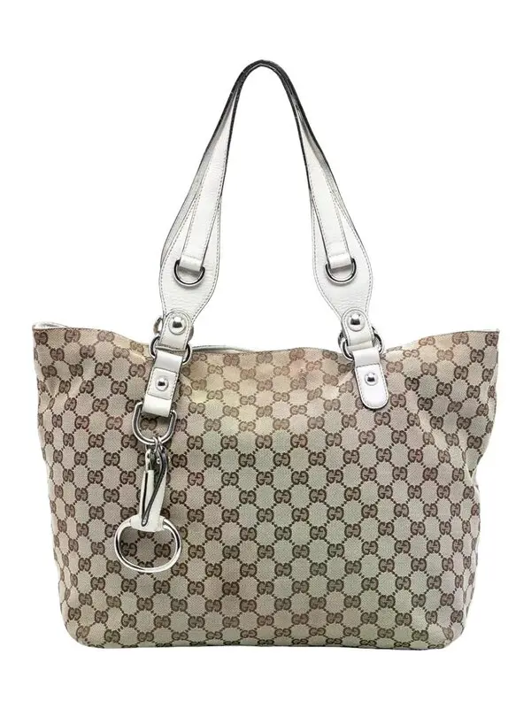 Gucci 2016-2025 Medium Gg Canvas Icon Bit Tote Bag - Brown