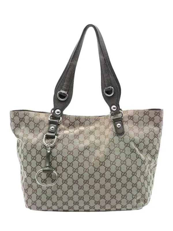 Gucci Gg Canvas Icon Bit Tote Bag - Brown