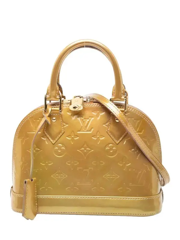 LOUIS VUITTON 2012 Monogram Vernis Alma Bb Satchel - Gold