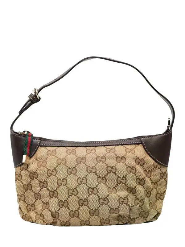Gucci Gg Canvas Web Handbag - Brown