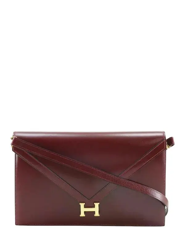 Hermès 1981 Box Calf Lydie Clutch Shoulder Bag - Red