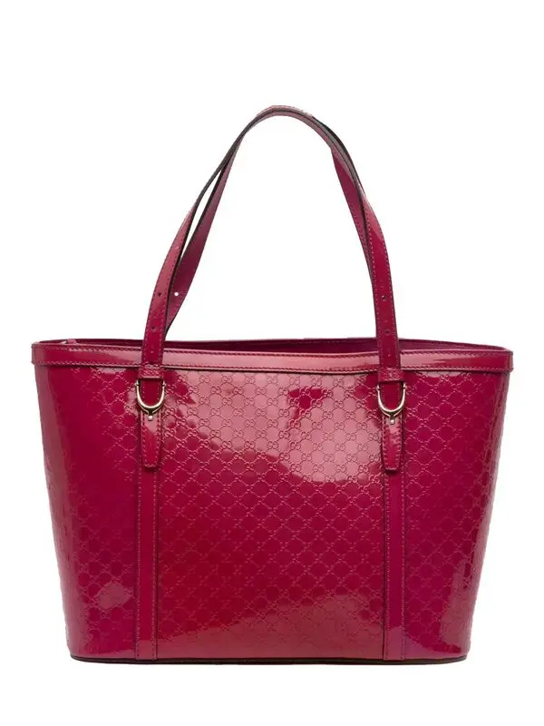 Gucci 2016-2026 Patent Micro Guccissima Nice Tote - Pink