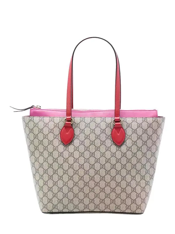 Gucci Medium Gg Supreme Linea A Zip Tote - Brown