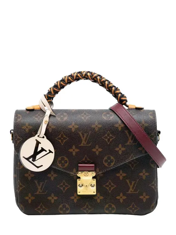 LOUIS VUITTON 2019 Monogram Braided Pochette Metis Satchel - Brown