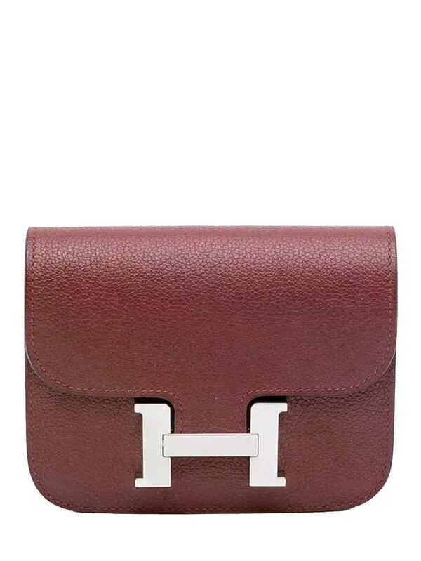 Hermès Clemence Constance Slim Wallet - Red