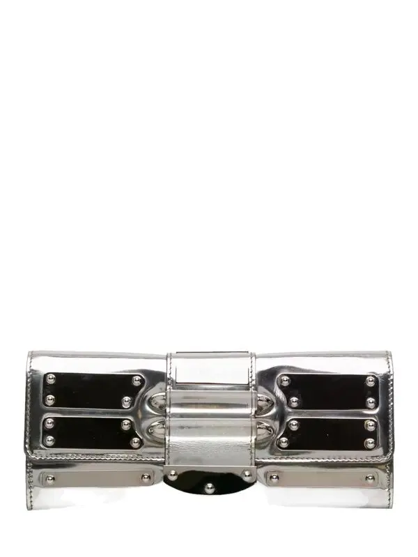 Gucci 2016-2026 Patent Leather Mirror Clutch - Silver