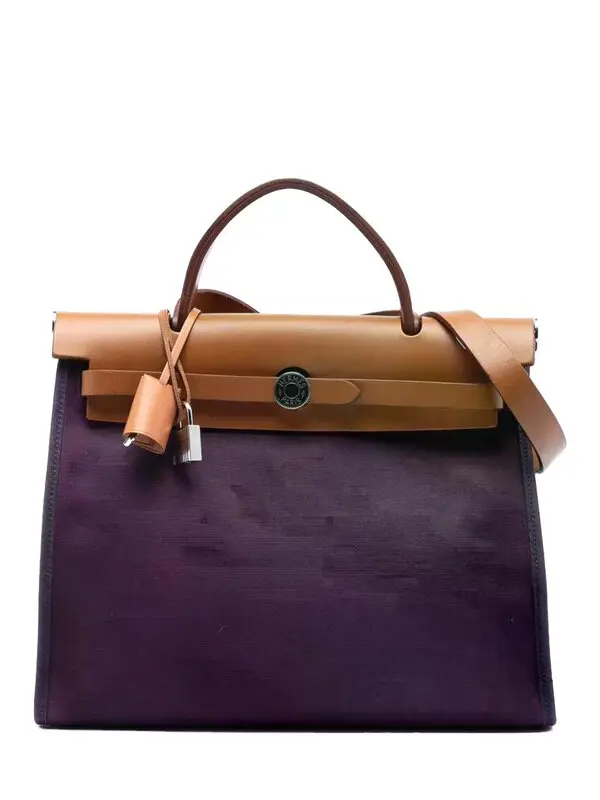 Hermès 2011 Toile Herbag Zip 31 Satchel - Purple