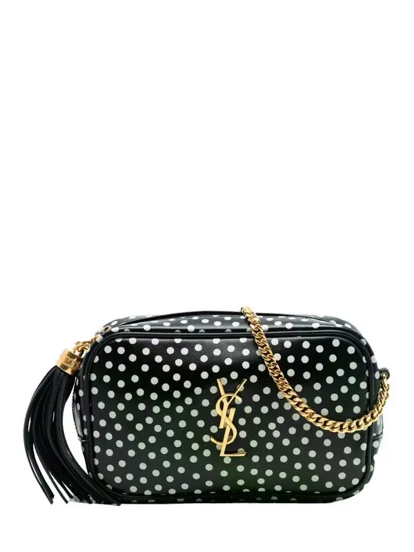 Saint Laurent Mini Polka Dot Lou Camera Bag - Black