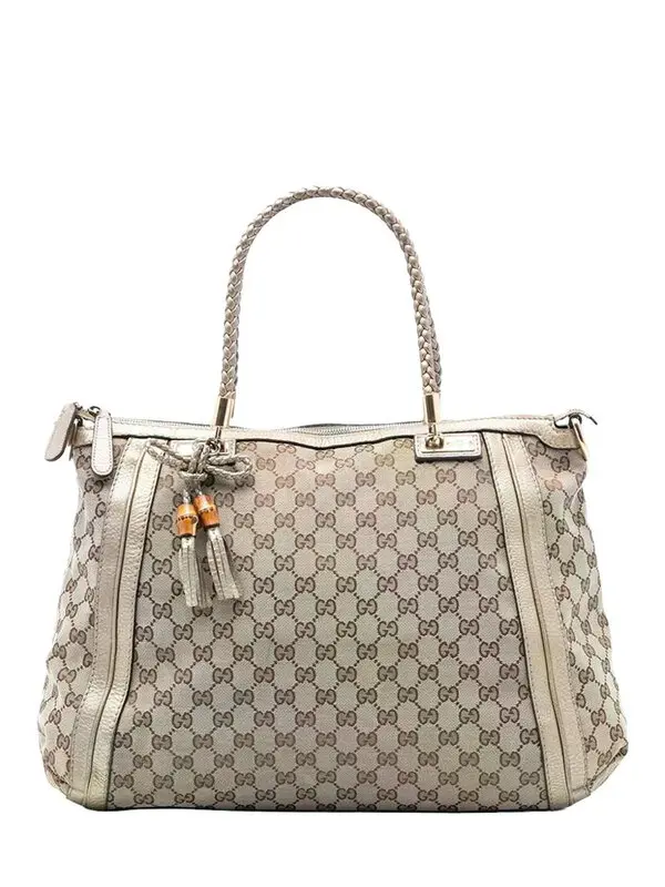 Gucci Gg Canvas Bella Convertible Tote Satchel - Brown