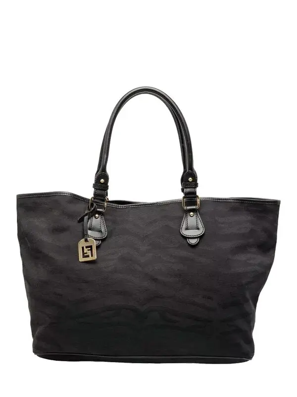 Fendi Canvas Tiger Print Tote Bag - Black