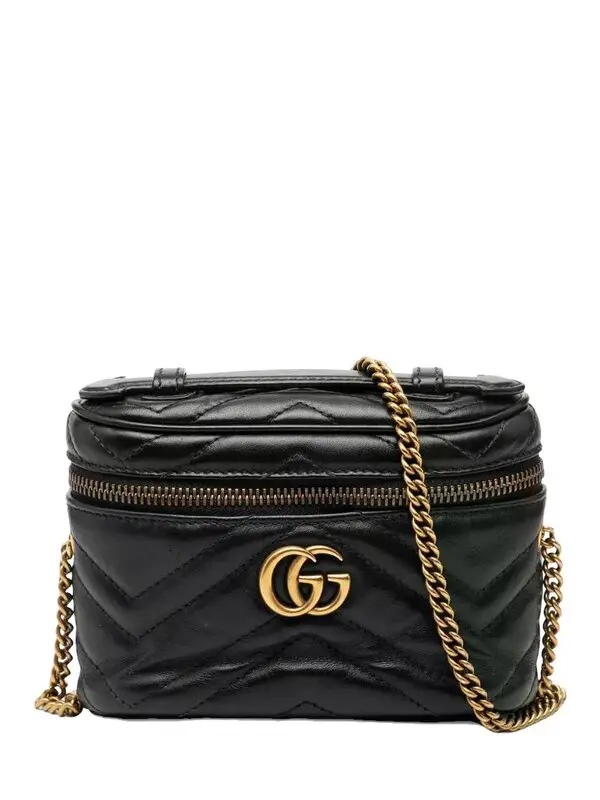 Gucci Mini Gg Marmont Matelassé Satchel - Black