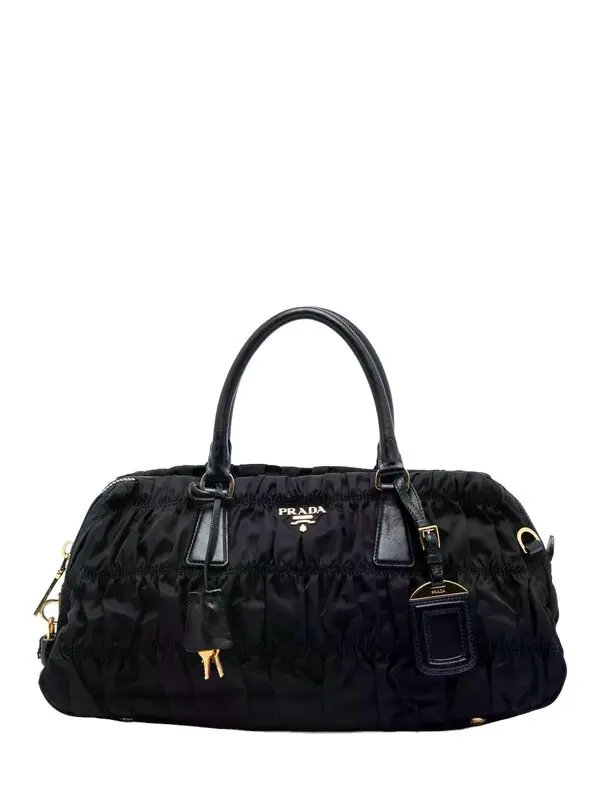 Prada Tessuto Gaufre Satchel - Black