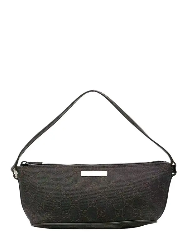 Gucci Gg Denim Boat Shoulder Bag - Brown