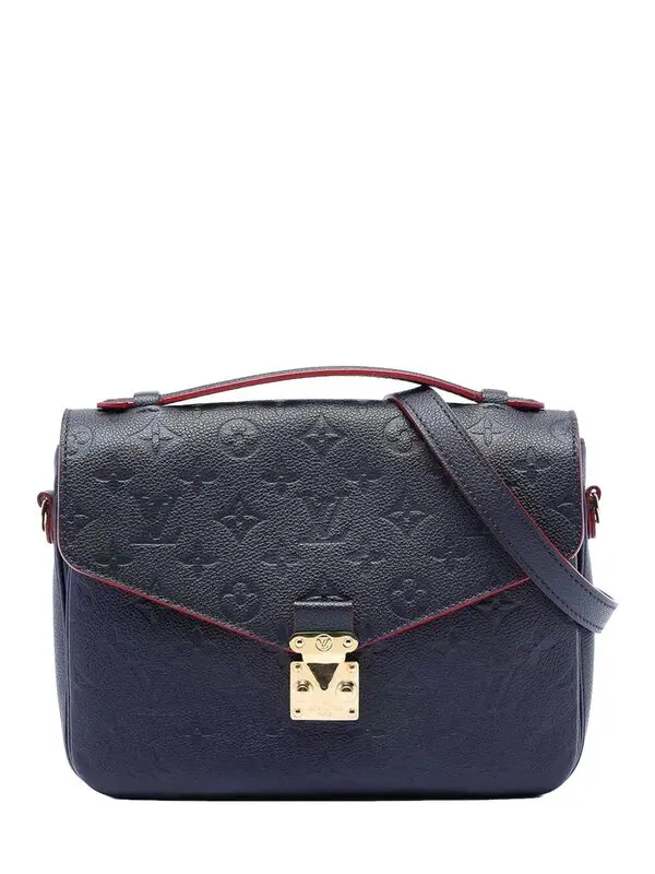 LOUIS VUITTON 2017 Monogram Empreinte Pochette Metis Satchel - Blue