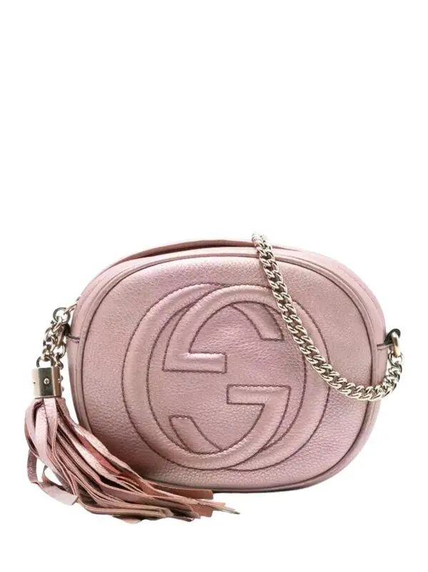 Gucci Mini Pebbled Calfskin Soho Chain Crossbody Bag - Pink