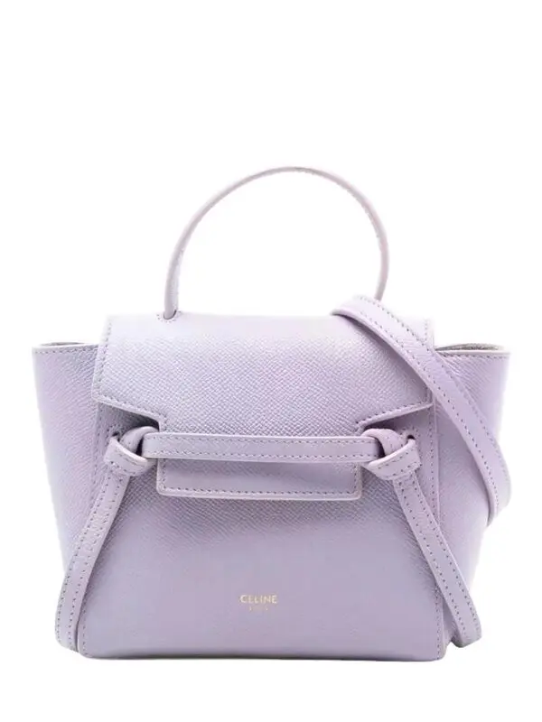 Celine Pico Grained Calfskin Belt Bag - Purple