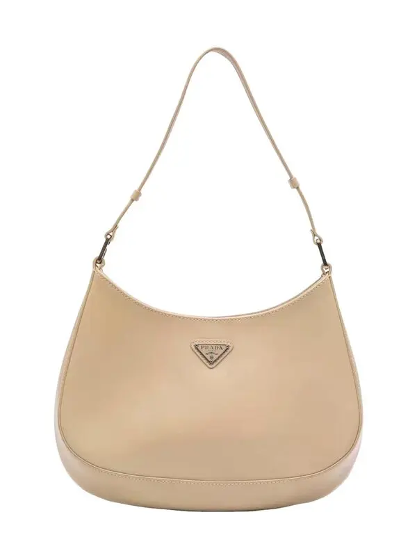 Prada 2000-2013 Brushed Leather Cleo Shoulder Bag - Brown