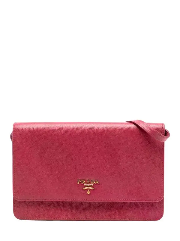 Prada Saffiano Wallet On Strap Crossbody Bag - Pink