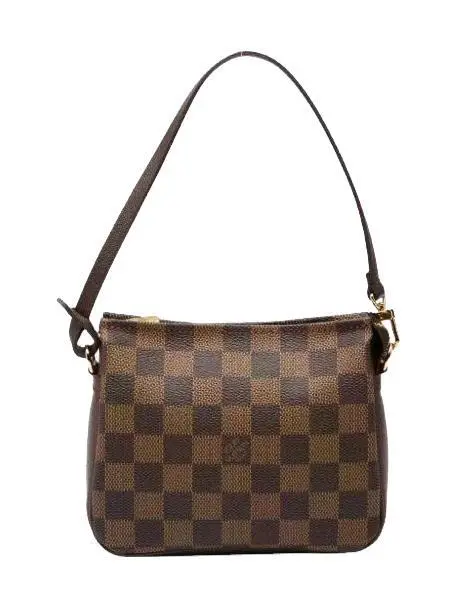 LOUIS VUITTON 2002 Damier Ebene Trousse Pochette Handbag - Brown