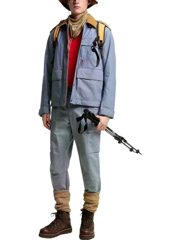 Moncler Belted Cargo Trousers - Blue