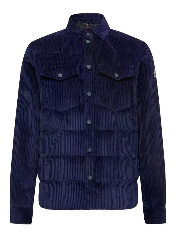 Moncler Gelt Corduroy Down Shirt Jacket - Blue