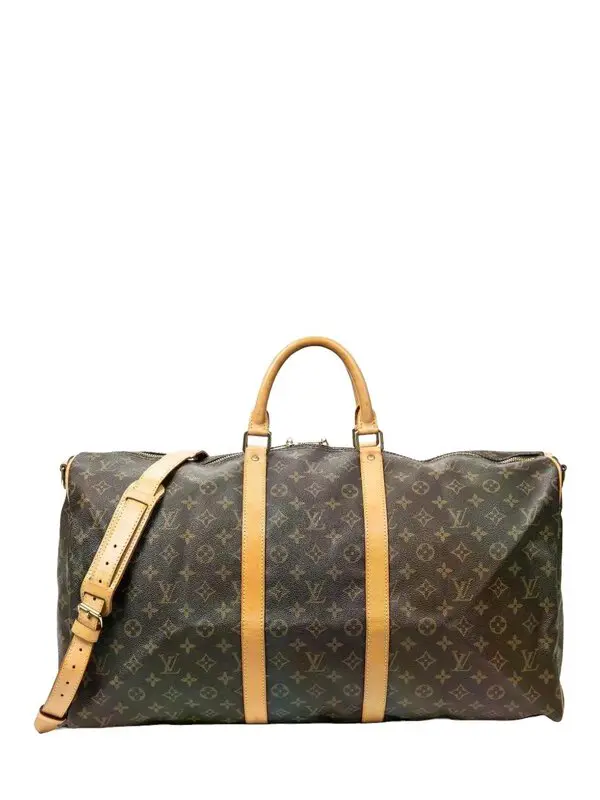 LOUIS VUITTON 1997 Keepall Bandouliere 55 Monogram Holdall - Brown